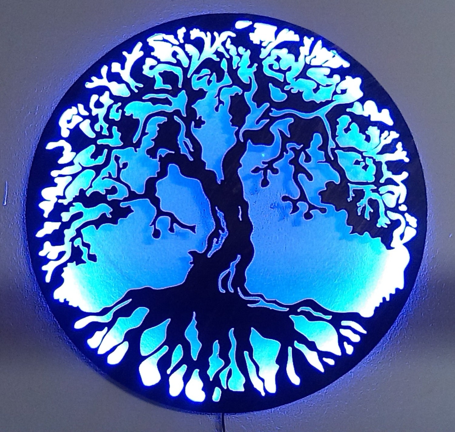 Tree Of Life Metal Art Metal Art Wall Lamp with LED lights | Etsy