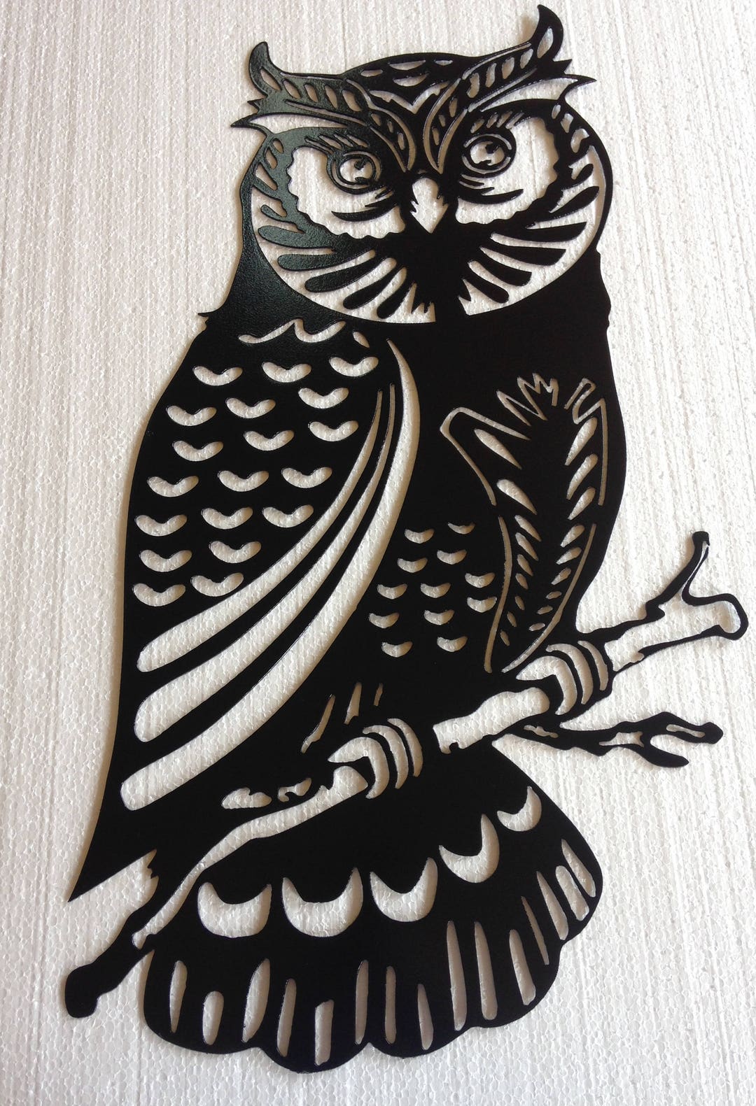 Large Owl Metal Art -black, 23.5" (60cm) Tall - Etsy