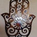 Hamsa Hand Metal Art HEAT COLORED 36 90 Cm - Etsy