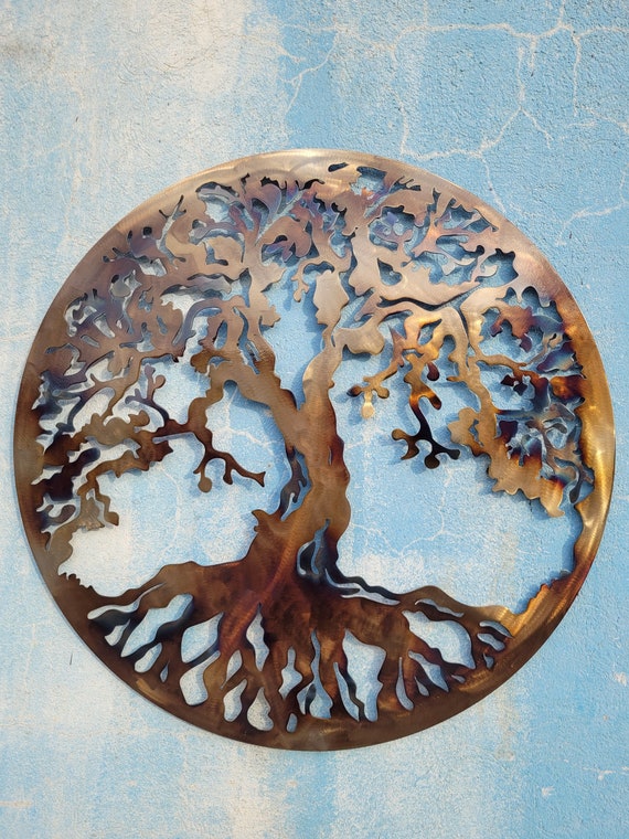 Rustic Metal Wall Art Rustic Brown Metal Tree Of Life Wall Art