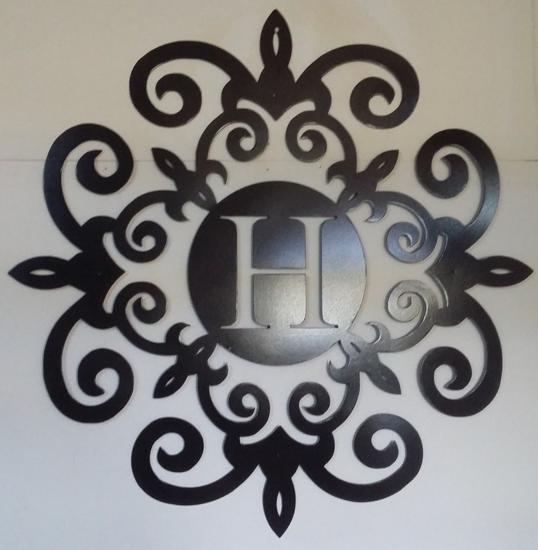 Family Initial, Monogram Metal Wall Sign, Wall Decor Any Letter Cutout ...