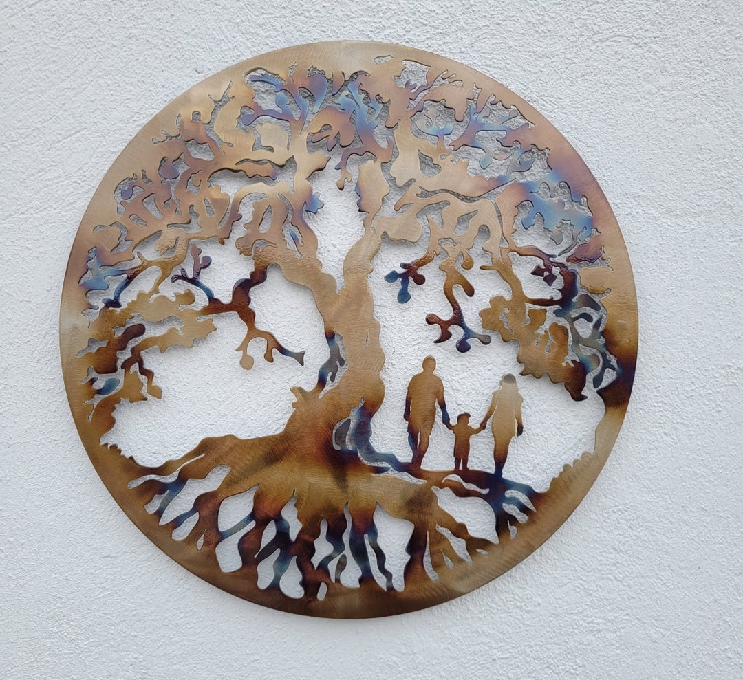 Hanging Family Tree of Life, Large Metal Artwork, Tree of Life Decor ...