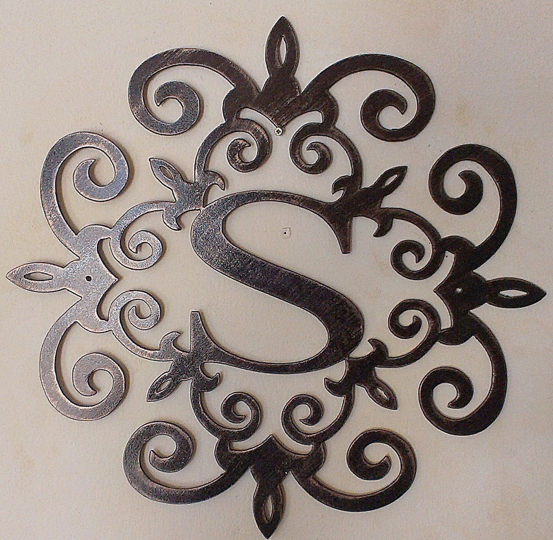 30" Wall Monogram Letter Metal, Large Monogram Sign, Initial Sign ...