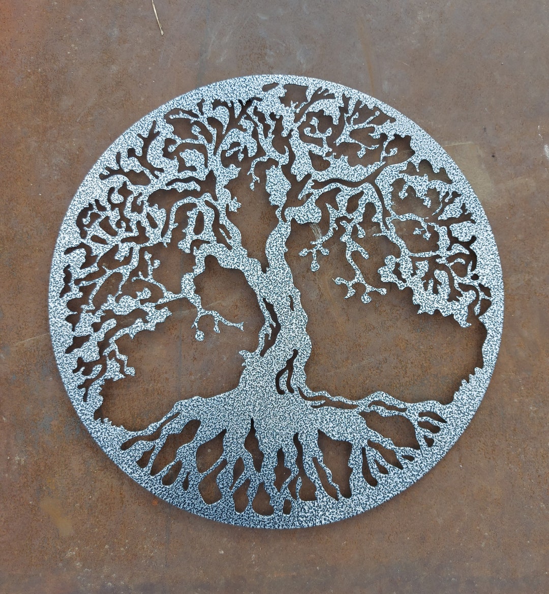 Tree of Life, Metal Art Black With Silver Texture, 23.5 60 Cm - Etsy