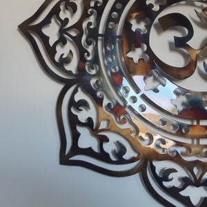 Ohm Mandala Metal Wall Decor, Yoga Sign, Wall Art, 27.5 70cm - Etsy