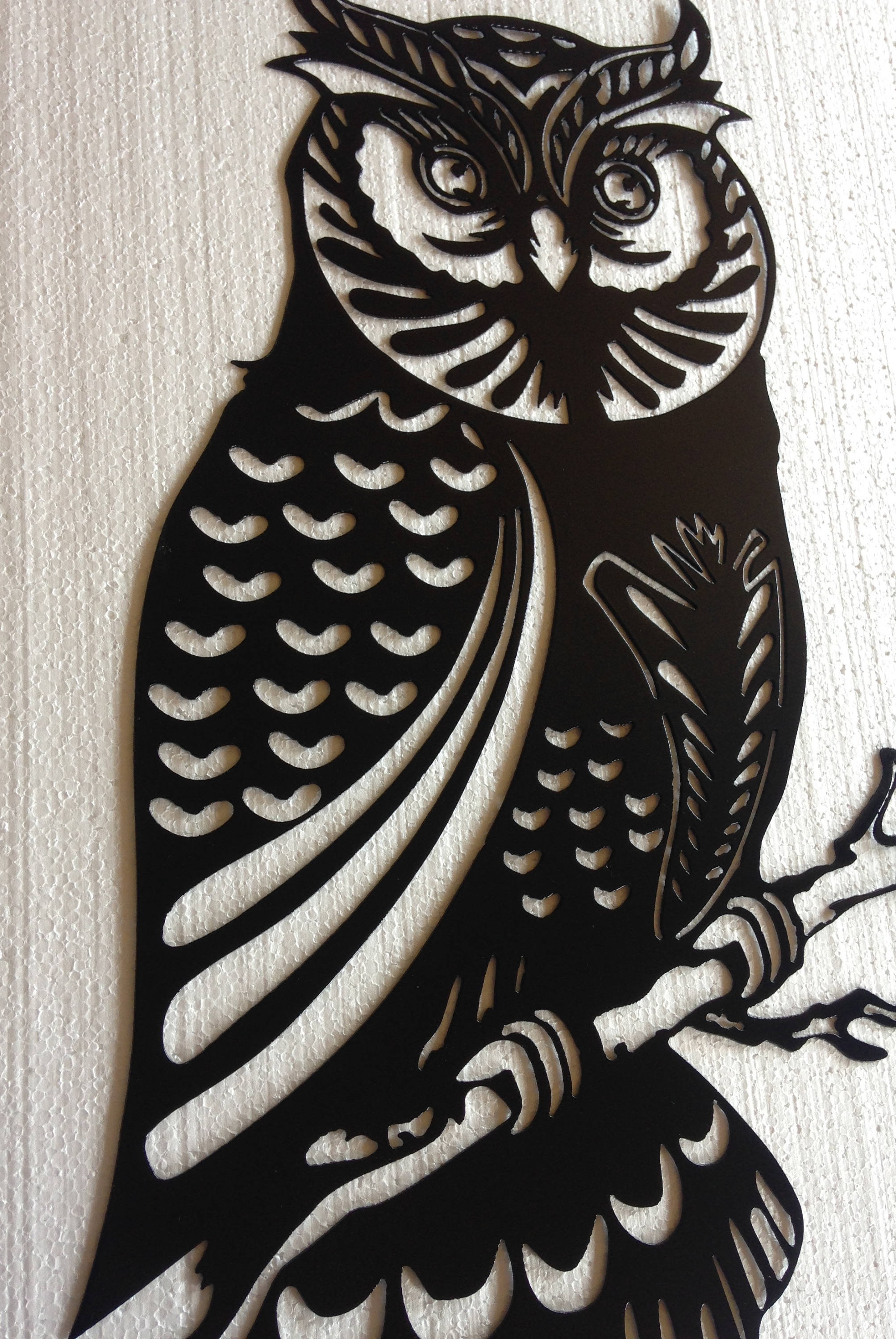 Large Owl Metal Art black 23.5 60cm Tall - Etsy