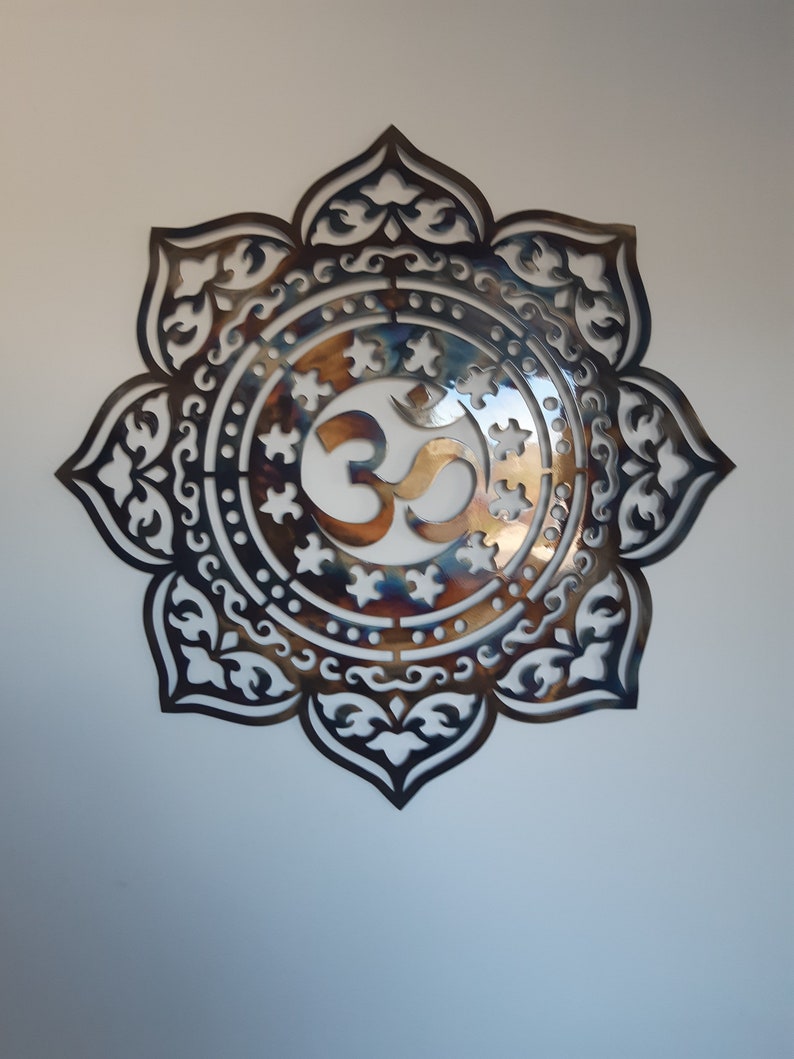 Ohm Mandala Metal Wall Decor Yoga Sign Wall Art 27.5 - Etsy