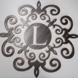 Family Initial, Monogram Metal Wall Sign, Wall Decor Any Letter Cutout ...