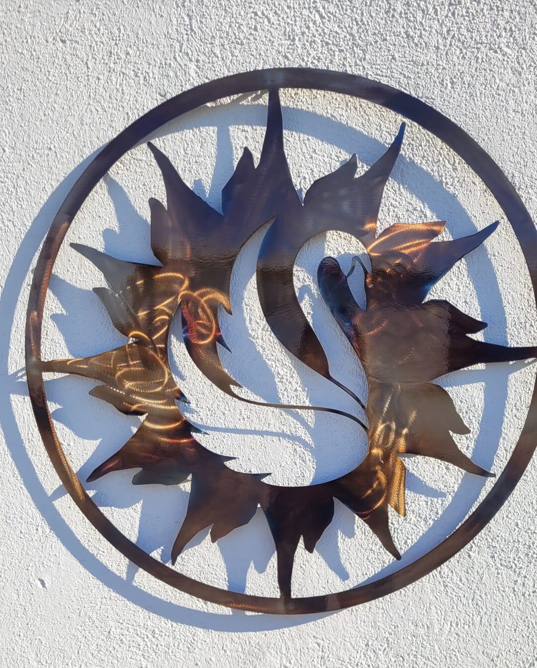Heat Colored Swan Metal Wall Art, Laser Cut Sign - Etsy