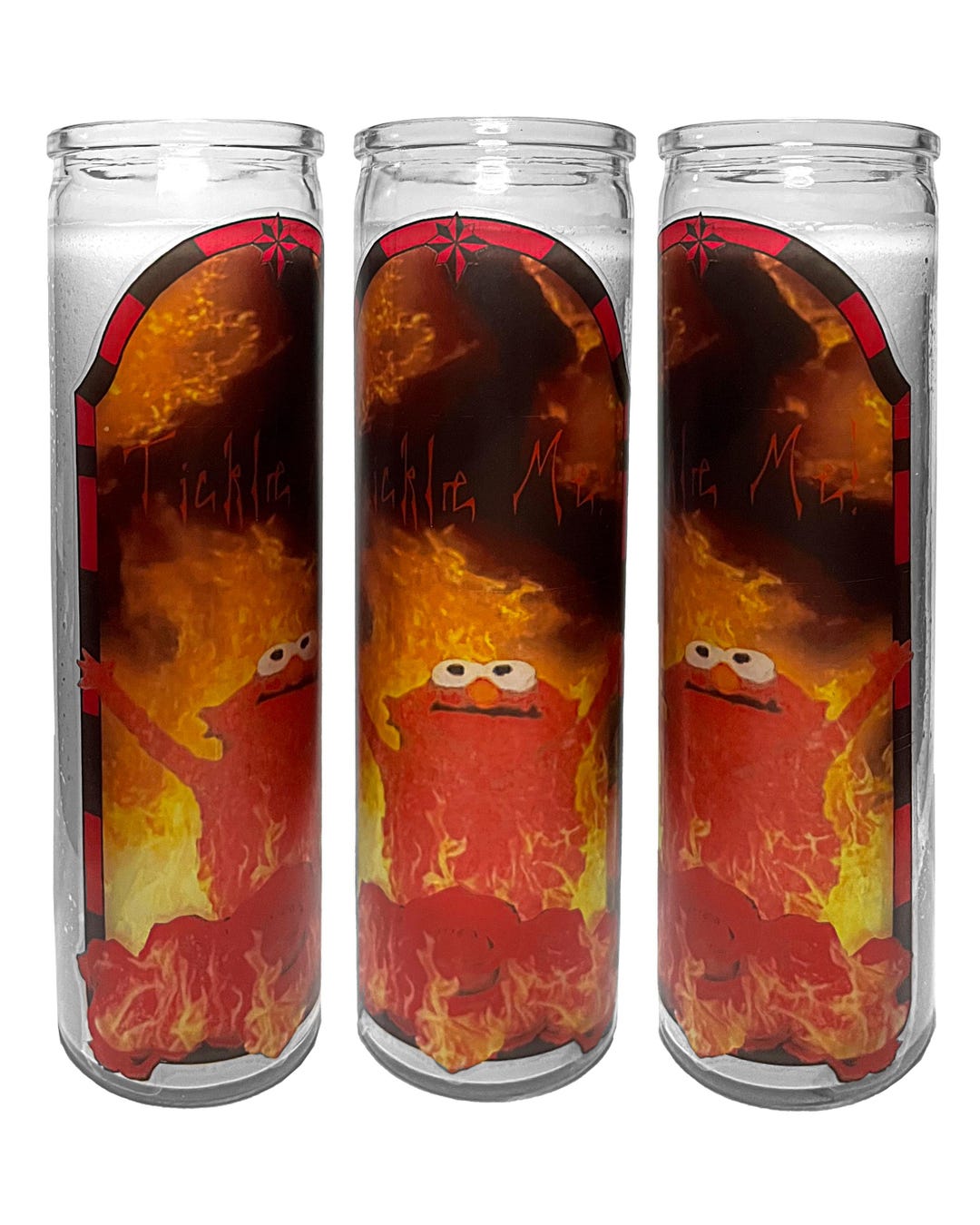 Elmo on Fire Meme Prayer Candle | Hellmo | Elmo Rise | Prank Gift ...