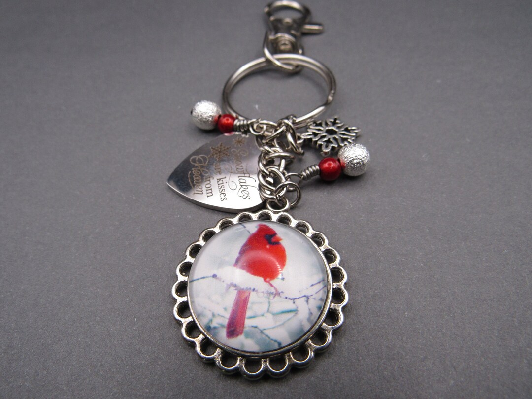 Cardinal Keychain,free Shipping,photo of Cardinal,stainless Charm of ...