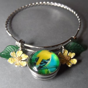 Gold Finch Bangle Braceletfree Shippinggold Finch Snap and - Etsy