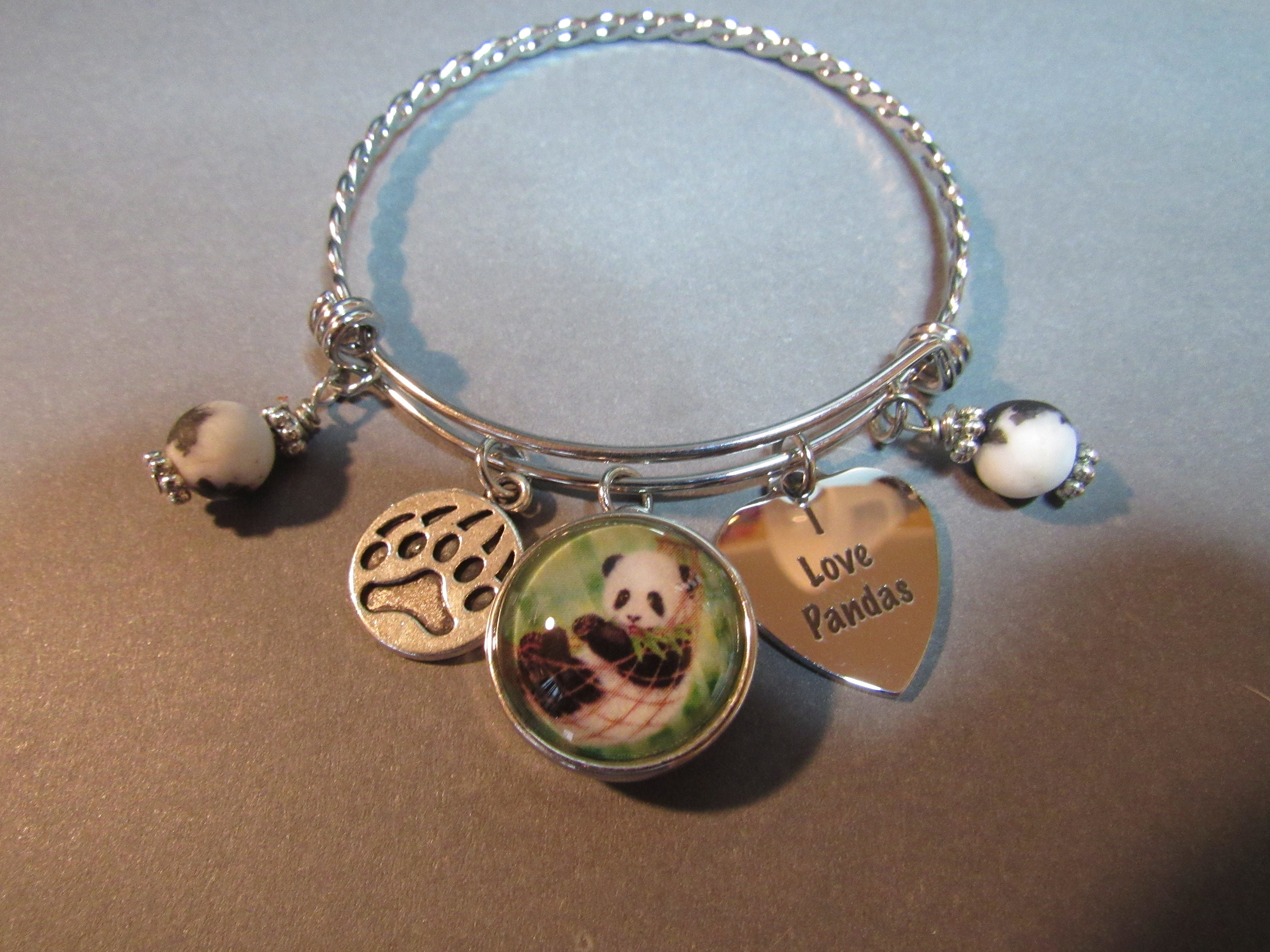 Panda Bear Bangle Braceletfree Shippingphoto Snap of Panda - Etsy