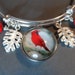 Cardinal Bangle Bracelet,free Shipping,photo Charm of Cardinal,leaf ...