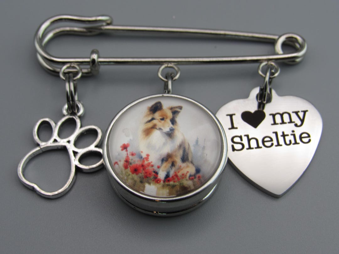 Sheltie Kilt Pin: Photo Snap Charm, Paw Charms - Sheltie Lover Gift - Etsy