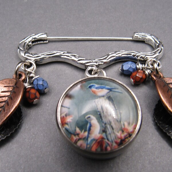 Bluebird Brooch - Etsy