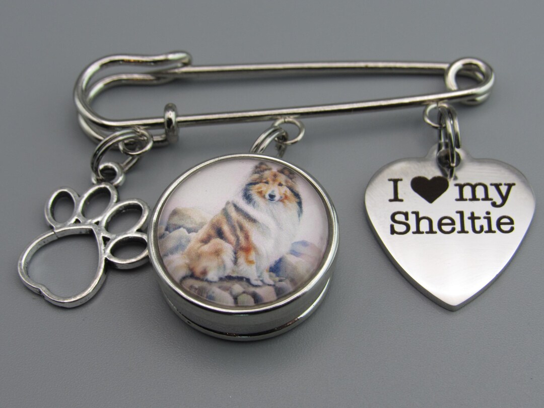 Sheltie Kilt Pin: Photo Snap Charm, Paw Print, Dog Lover Gift - Etsy