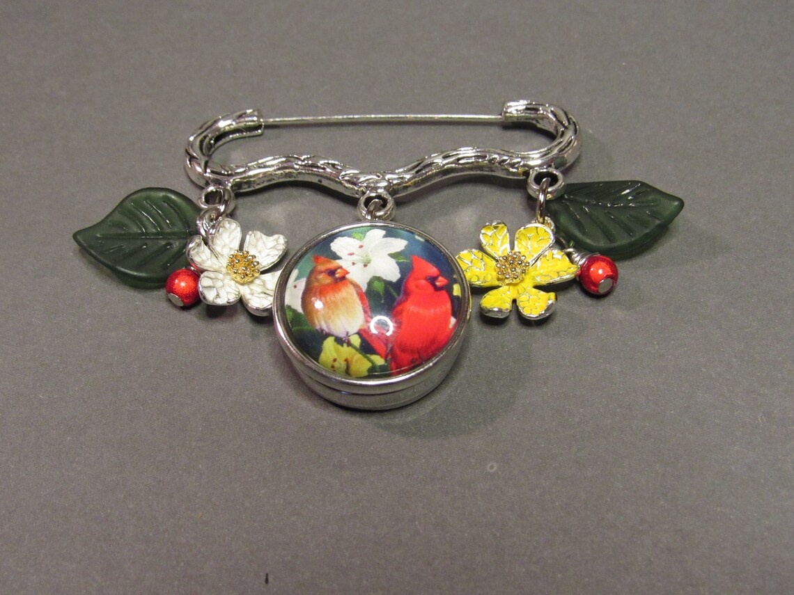 Cardinal's Brooch Pin Free Shipping Photo Snap Charm of - Etsy