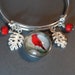 Cardinal Bangle Bracelet,free Shipping,photo Charm of Cardinal,leaf ...