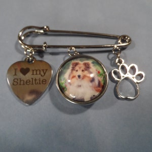 Sheltie Kilt Pin,free Shipping,photo Snap of Sheltie,stainless I Love ...