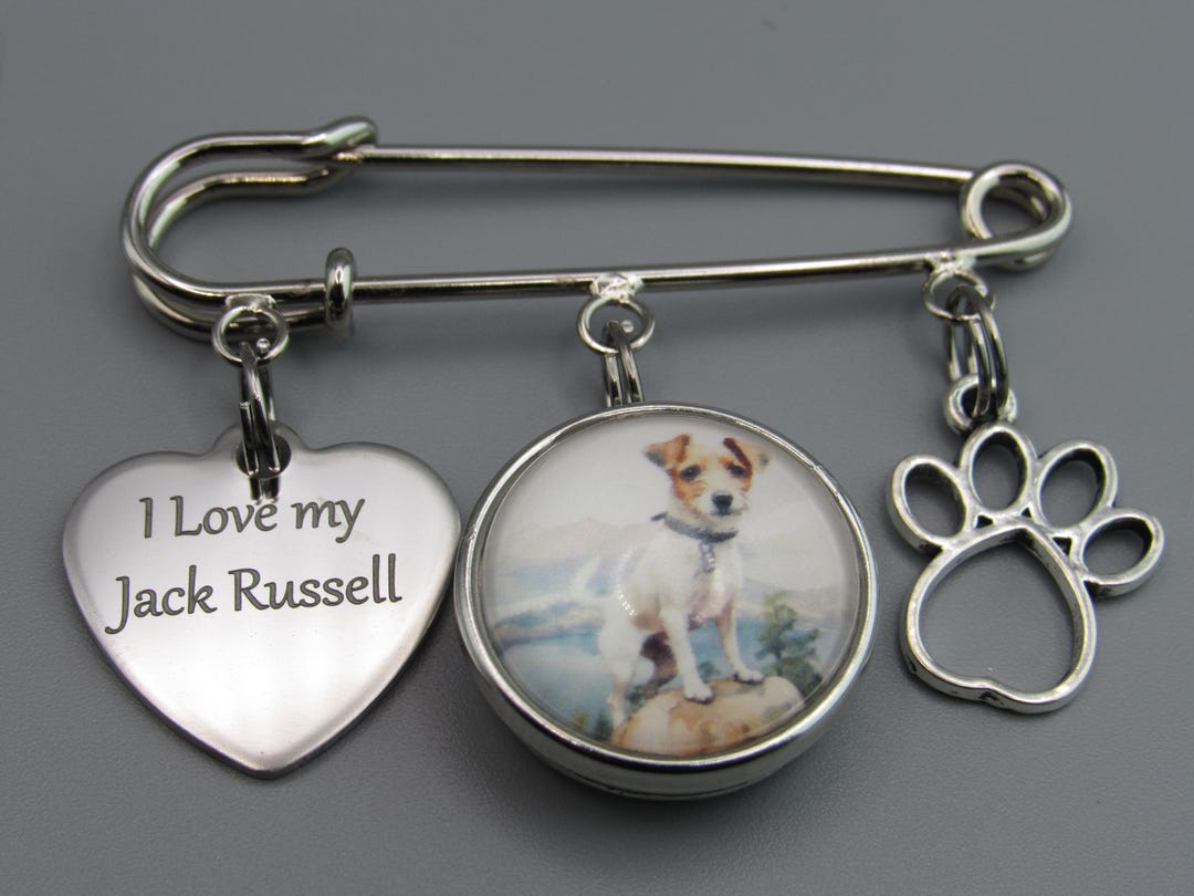 Jack Russell Brooch Pin, Free Shipping, Jack Russell Photo Snap ...