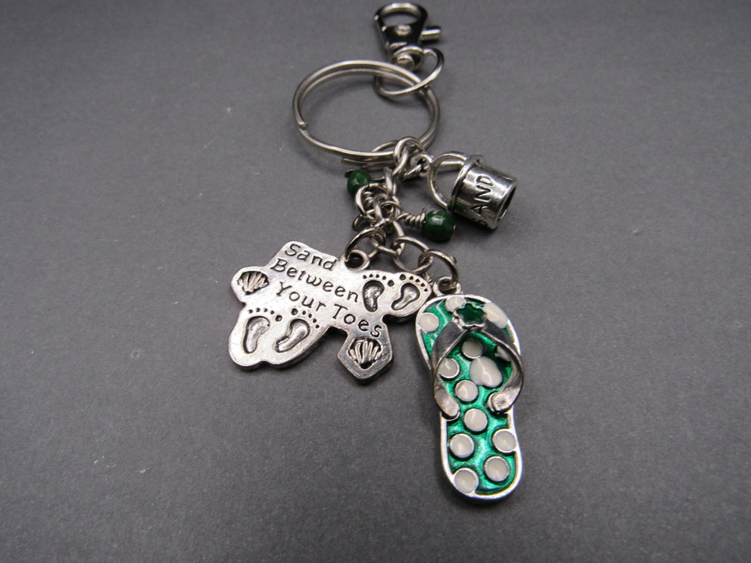 Flip Flop Keychain,free Shipping,enamel Flip Flop Charm,sand Between ...