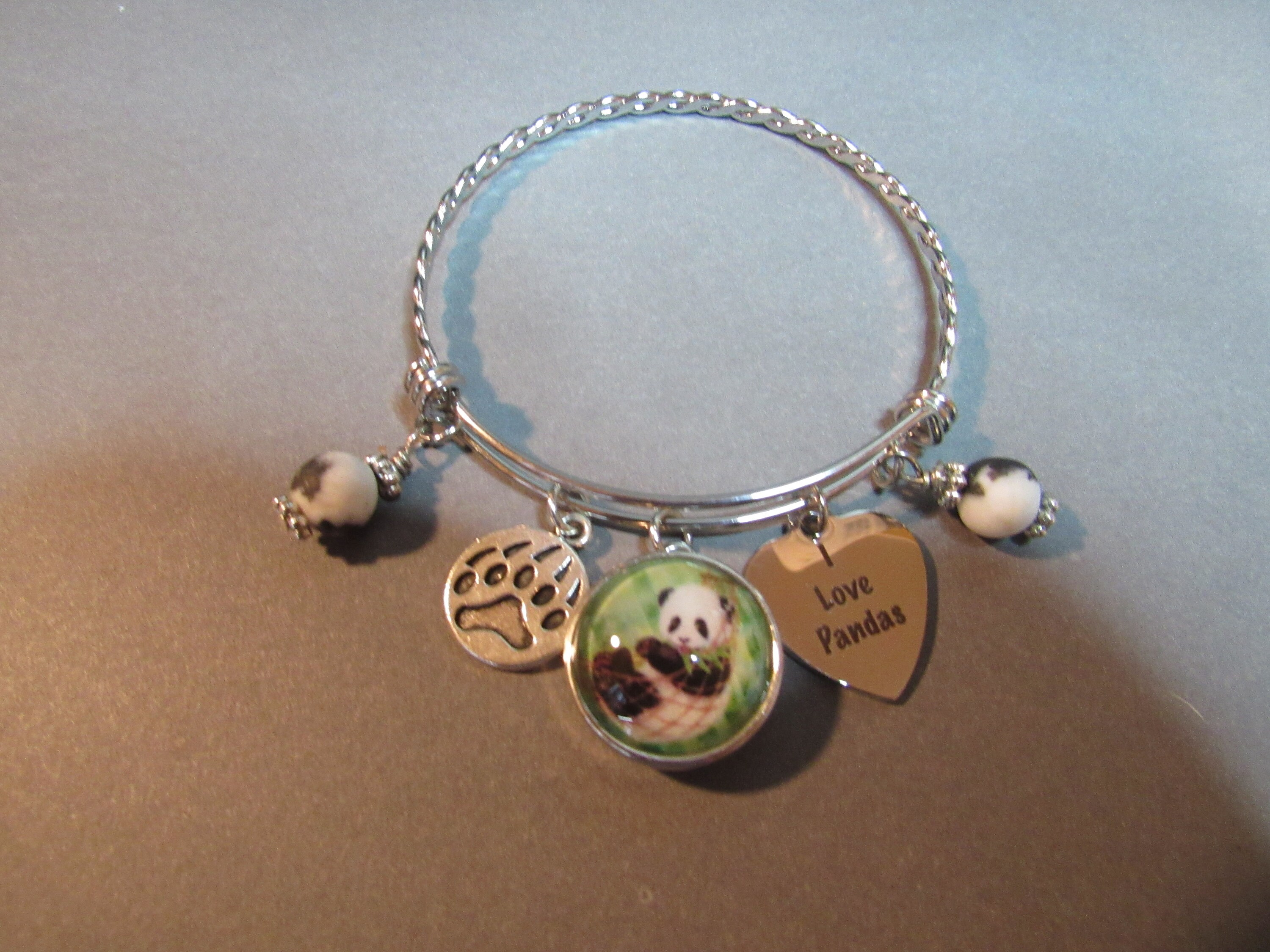 Panda Bear Bangle Braceletfree Shippingphoto Snap of Panda - Etsy