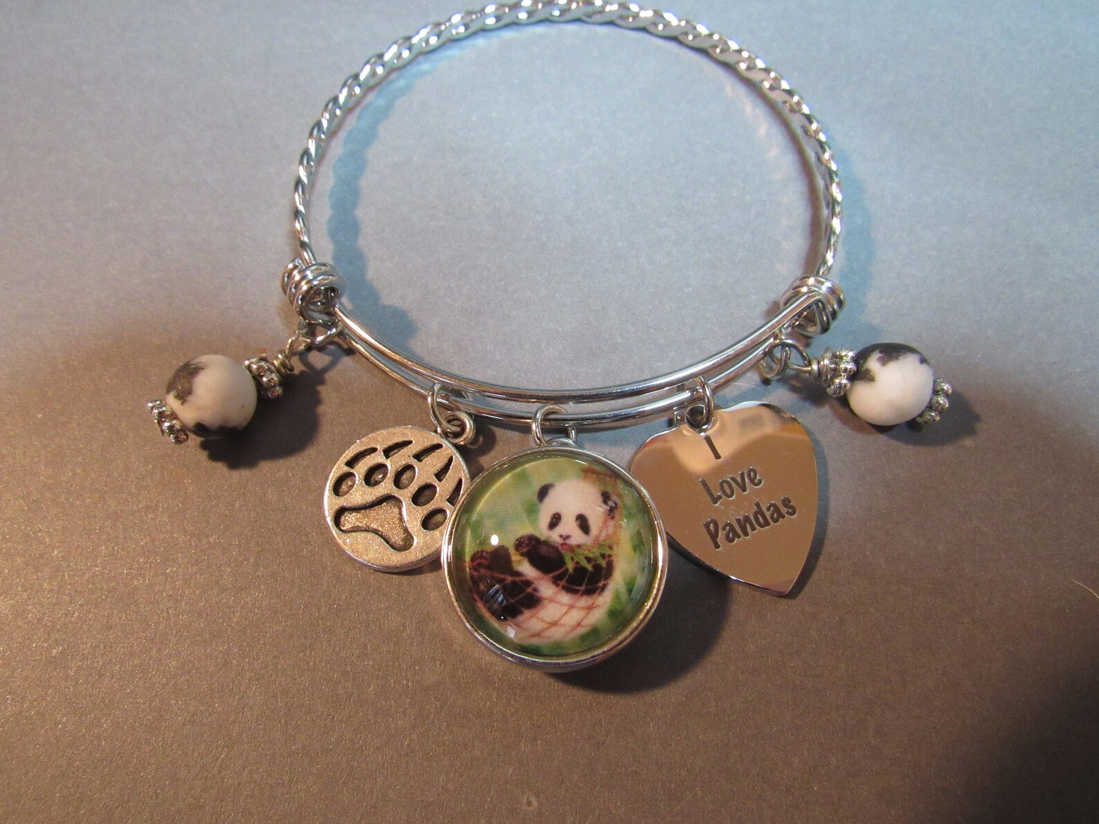 Panda Bear Bangle Braceletfree Shippingphoto Snap of Panda - Etsy