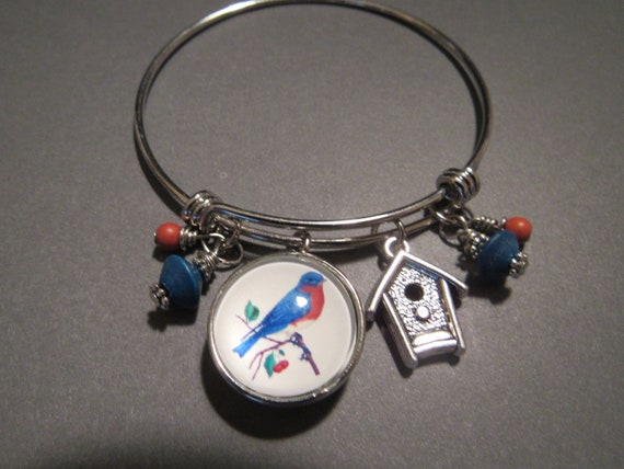 Bluebird Bangle Braceletfree Shippingbluebird Photo - Etsy