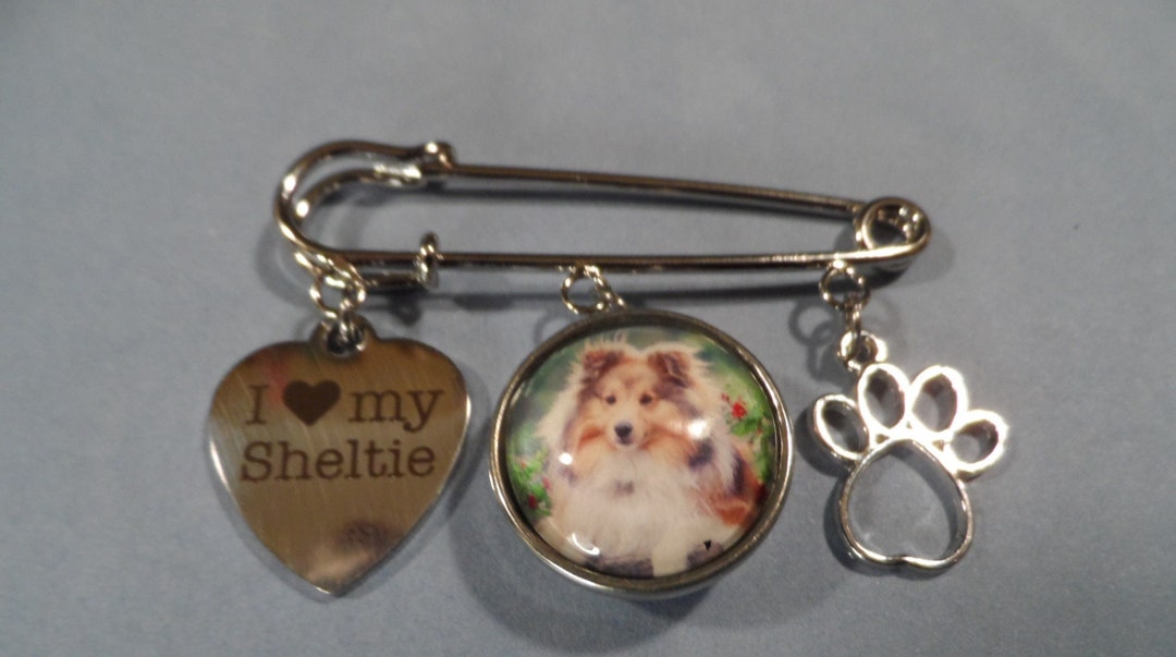 Sheltie Kilt Pin,free Shipping,photo Snap of Sheltie,stainless I Love ...