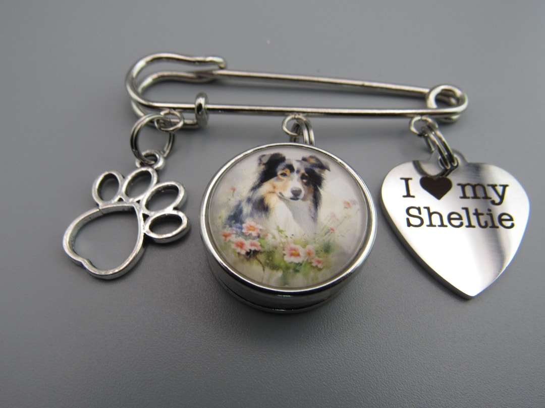 Sheltie Kilt Pin,free Shipping,photo Snap of Sheltie,stainless "i Love ...