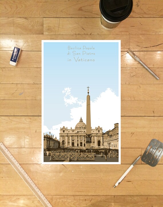 St. Peter's Basilica the Vatican Poster | Etsy