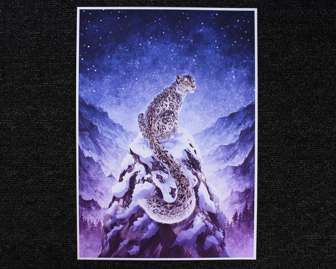 Misty Mountains - Snow Leopard A4 Print - Etsy