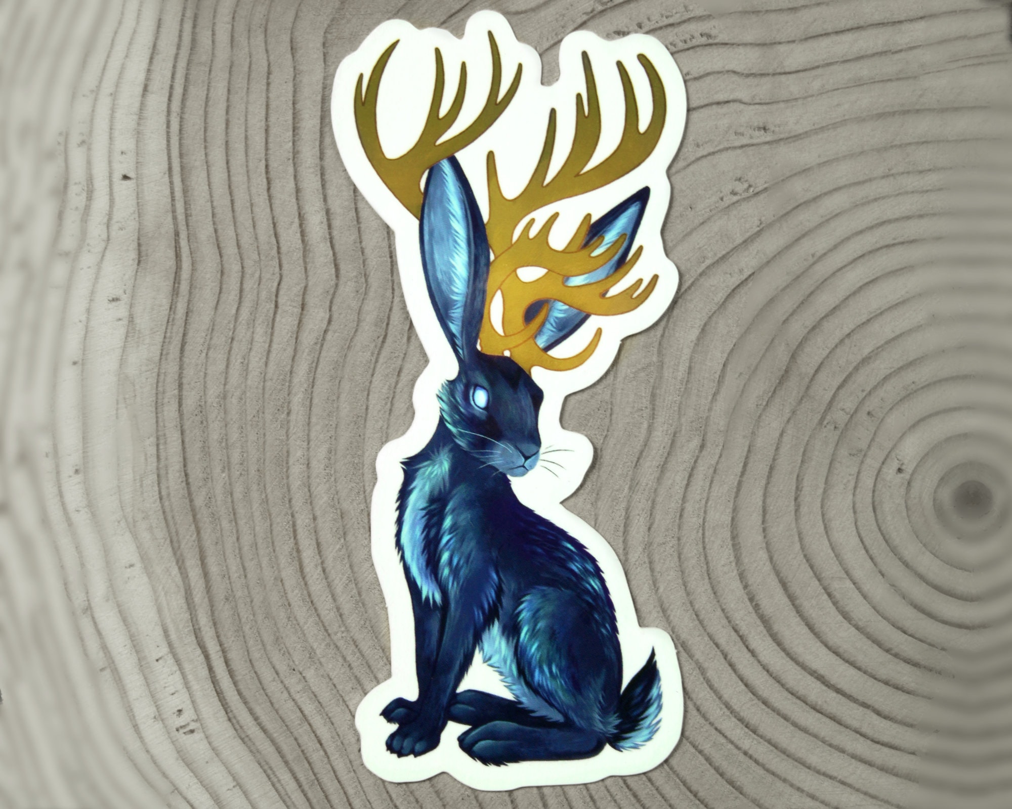 Jackalope Metallic Vinyl Sticker - Etsy