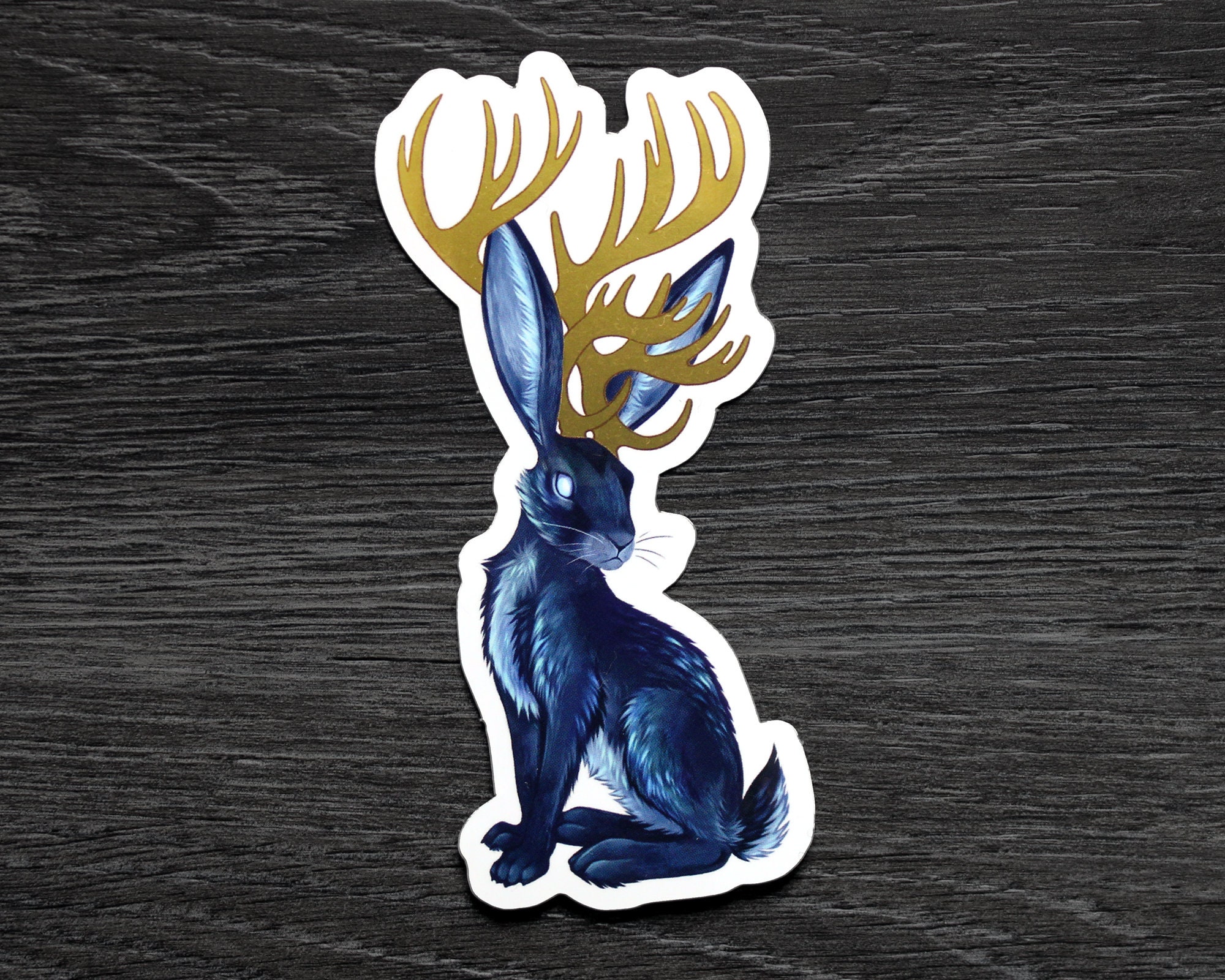 Jackalope Metallic Vinyl Sticker - Etsy