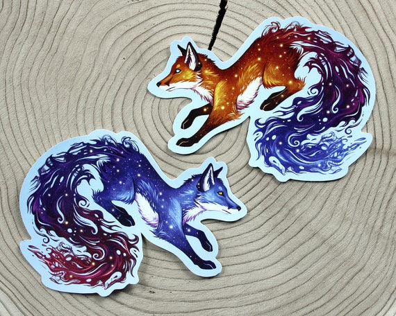 Space Fox Vinyl Stickers | Etsy