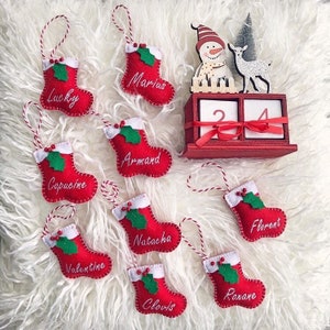 Holiday Mini Stockings Personalized, Personalized Gift Family Ornaments ...