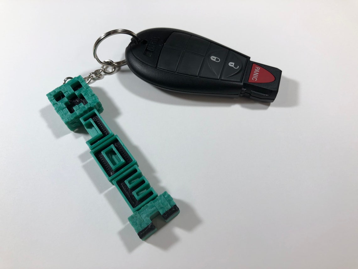 Minecraft Creeper Personalized Custom Name Tag Keychain - Etsy