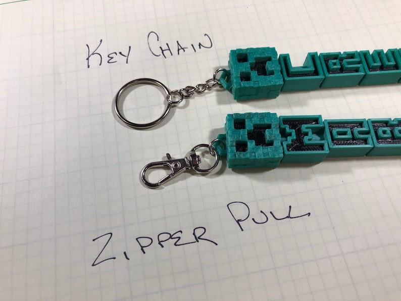 Minecraft Creeper Personalized Custom Name Tag Keychain - Etsy Denmark