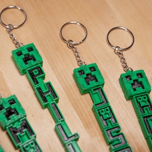 Minecraft Creeper Personalized Custom Name Tag, Keychain, Keyring ...