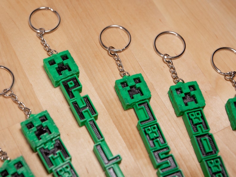 Minecraft Creeper Personalized Custom Name Tag Keychain - Etsy