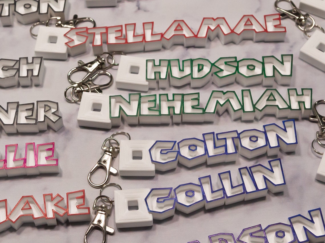 ROBLOX Personalized Custom Name Tag Keychain Keyring Zipper - Etsy