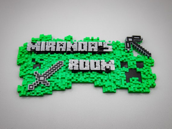 3D Minecraft Door Sign - Etsy