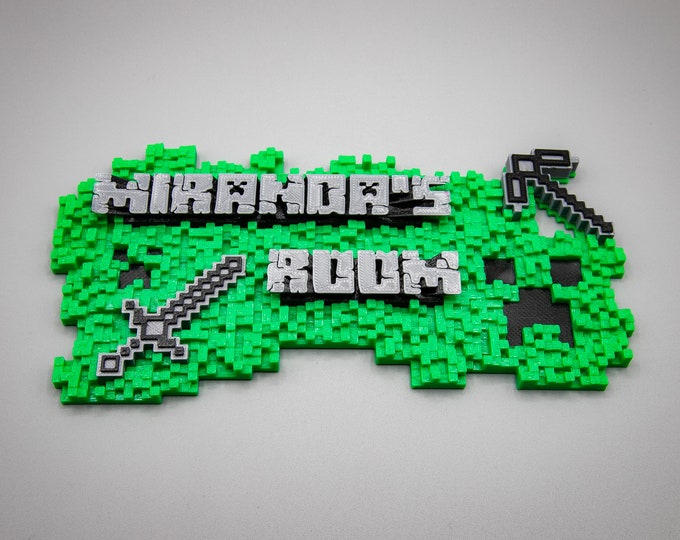 3D Minecraft Door Sign - Etsy