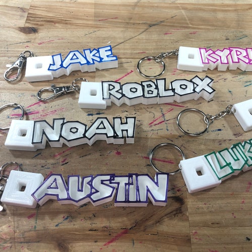 ROBLOX Personalized Custom Name Tag Keychain Keyring Zipper | Etsy ...