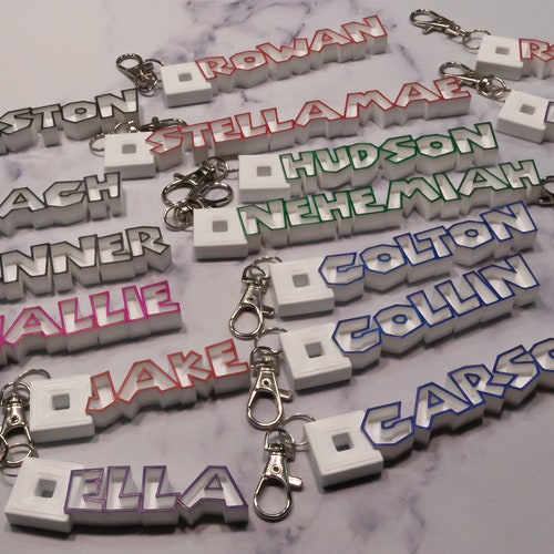 Custom ROBLOX Theme Name Tag LED Keychain Personalized - Etsy
