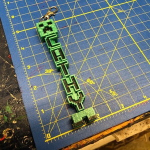 Minecraft Creeper Personalized Custom Name Tag, Keychain, Keyring ...