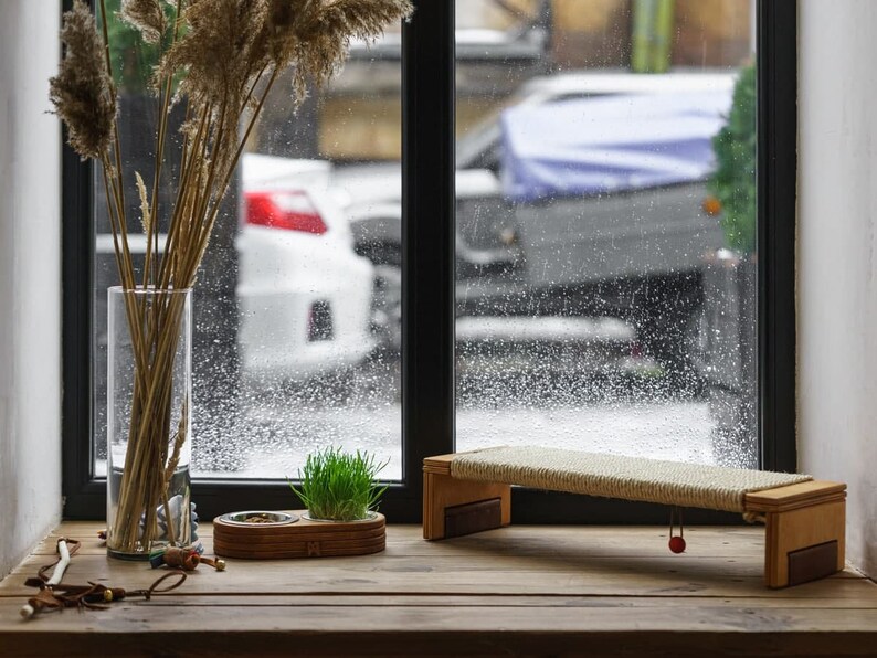 Modern Leather Base Cat Scratcher – Sisal Pad, Plywood Frame - Etsy