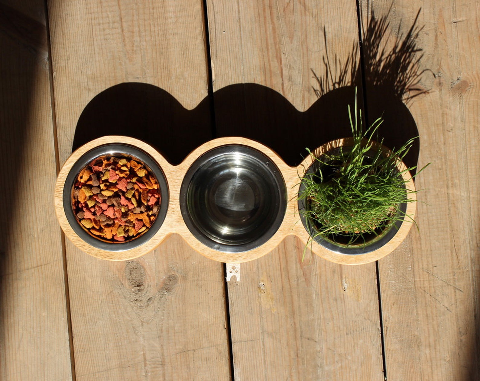 Cat Bowls Triple Stand. Cat Food Bowls Cat Dishes Pet | Etsy