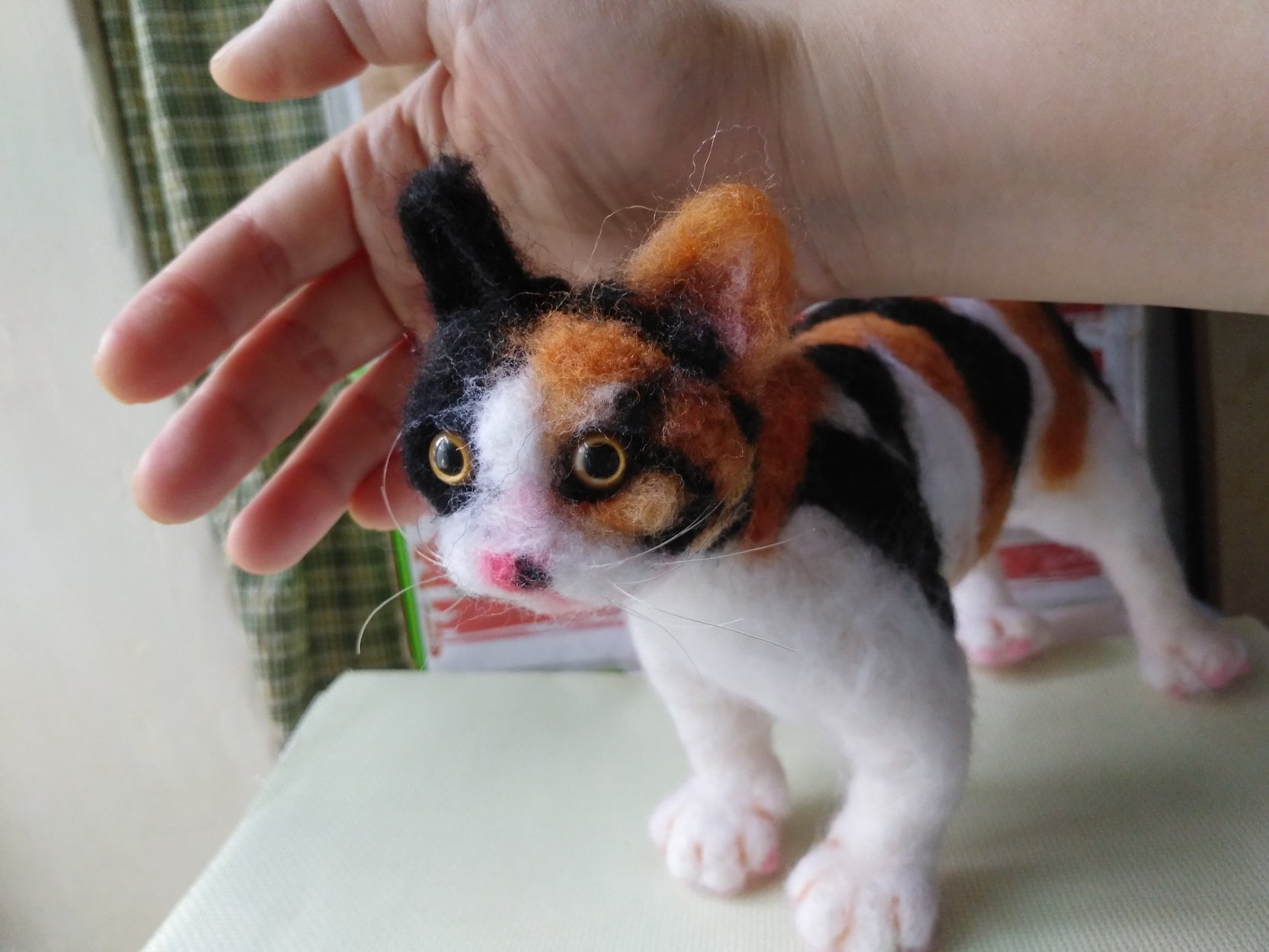 Needle Felted Animal Calico Cat. Needle Felted Soft Sculpture.ooak - Etsy
